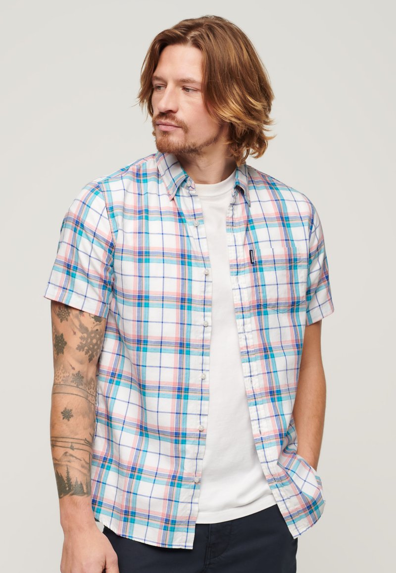 Superdry LIGHTWEIGHT CHECK - Shirt - optic check/white - Zalando.de