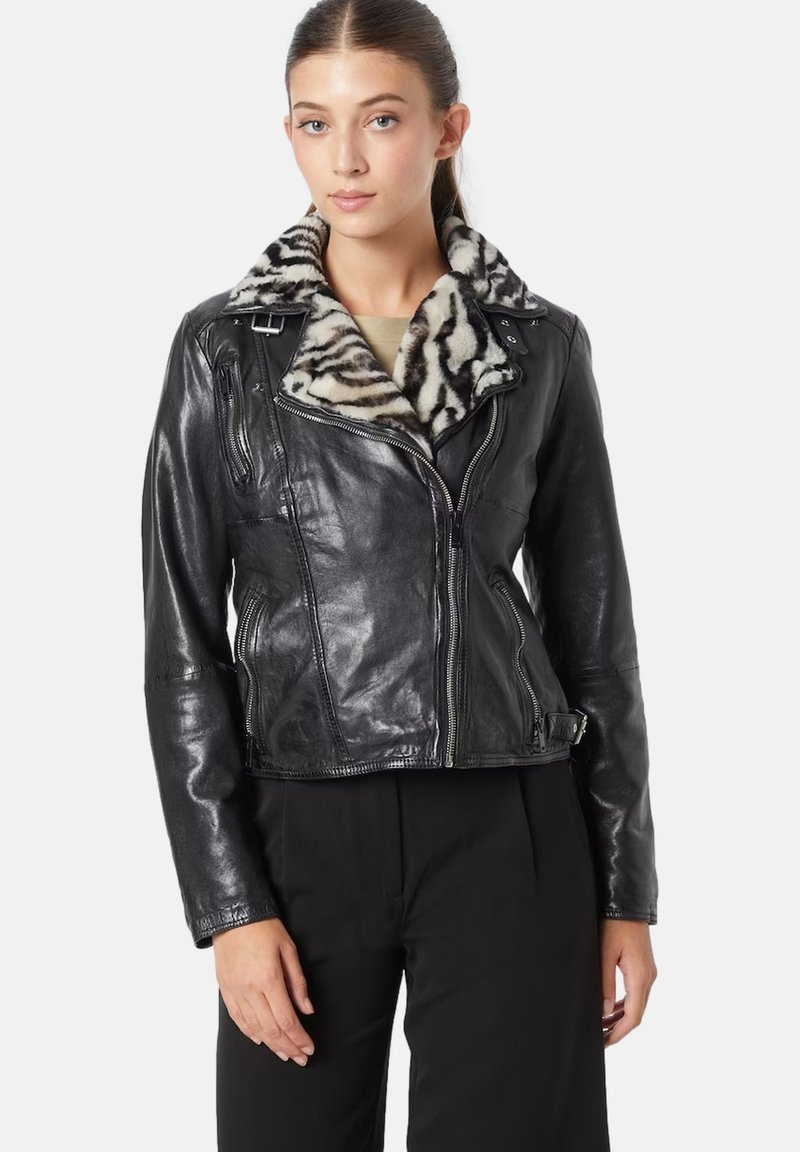 Freaky Nation ANIMAL PRINT - Leather jacket - black - Zalando.de