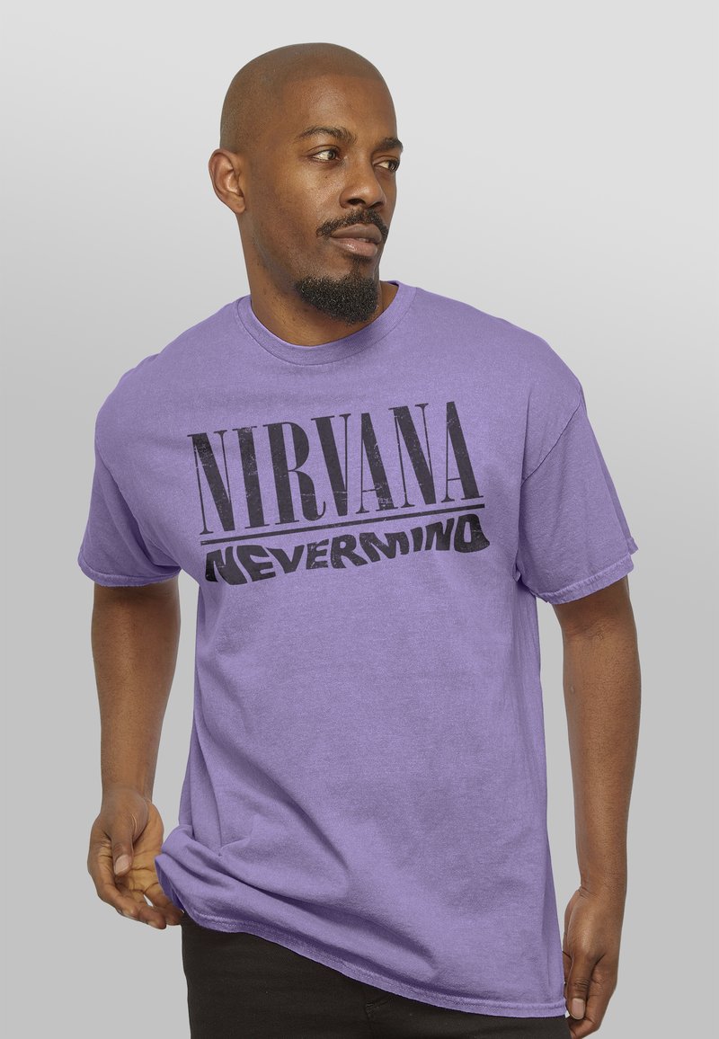 Henry Tiger NIRVANA NEVERMIND TEXT - Print T-shirt - lilac - Zalando