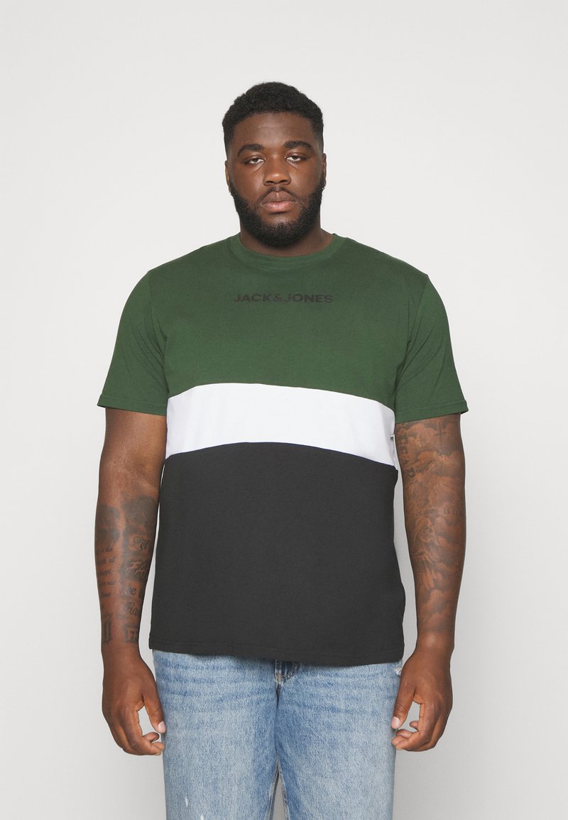 Jack & Jones JJEREID BLOCKING TEE - T-Shirt print - mountain view ...