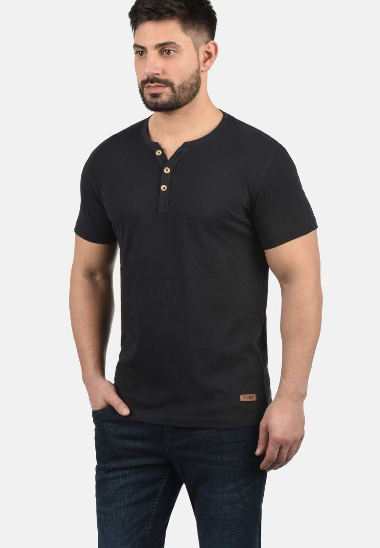 Solid SDVOLKER - T-shirts basic - black/sort - Zalando.dk