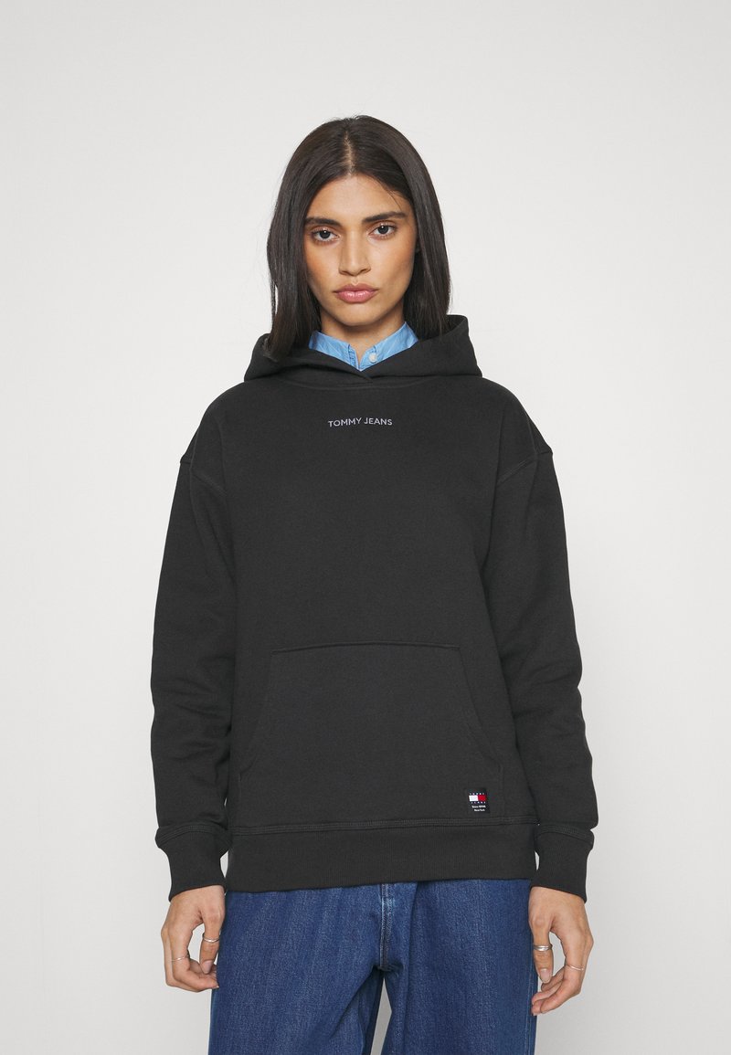 Tommy Jeans SMALL CLASSIC HOODIE - Sweatshirt - black - Zalando.co.uk