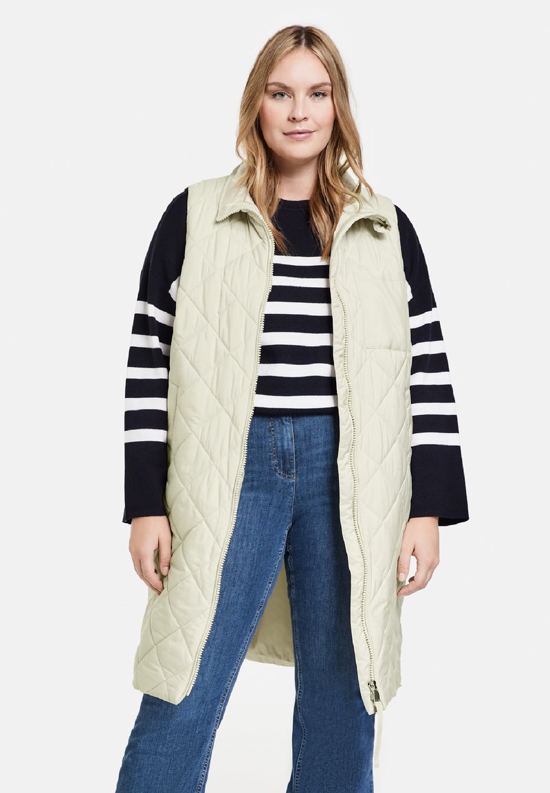 Samoon OUTDOOR LANG MIT RAUTENSTEPP - Waistcoat - stone - Zalando