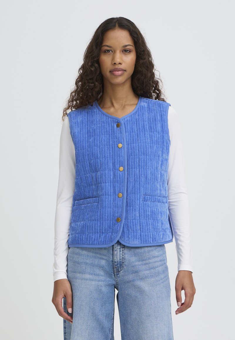 ICHI IHFUMA WA - Waistcoat - nebulas blue/turquoise - Zalando