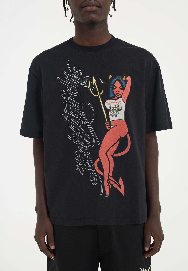Ed Hardy DEVIL IN DETAILS RELAXED - T-Shirt print - black/schwarz ...
