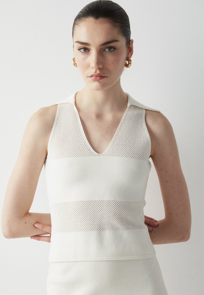 Ipekyol SLIM CUT LUREX KNITTED MIX - Top - ecru/bianco - Zalando.it