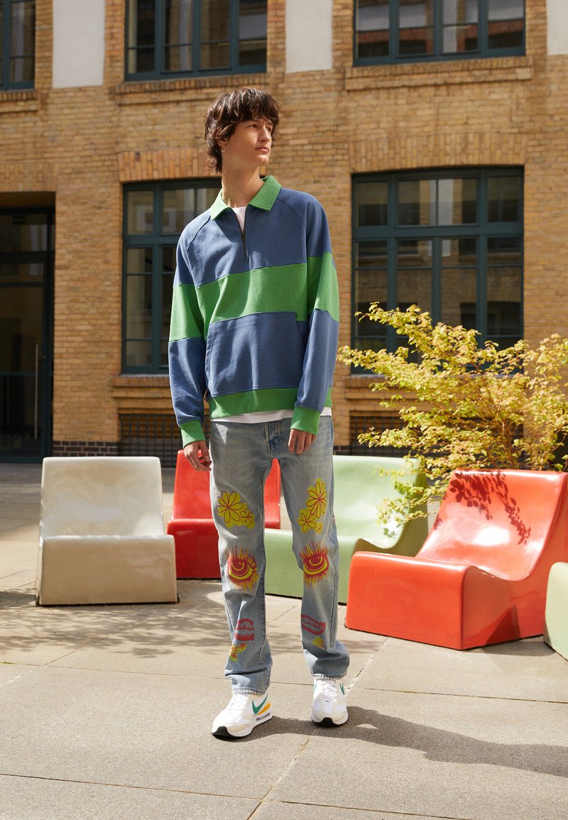 Levi's® ZIP BLOCKED RAGLAN - Mikina - peppermint/modrá - Zalando.cz