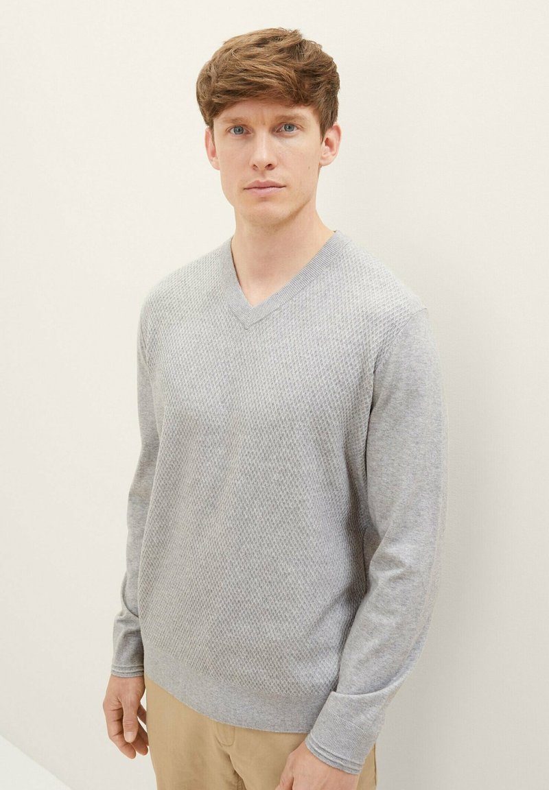 TOM TAILOR Strickpullover - grey heather melange/grau - Zalando.de