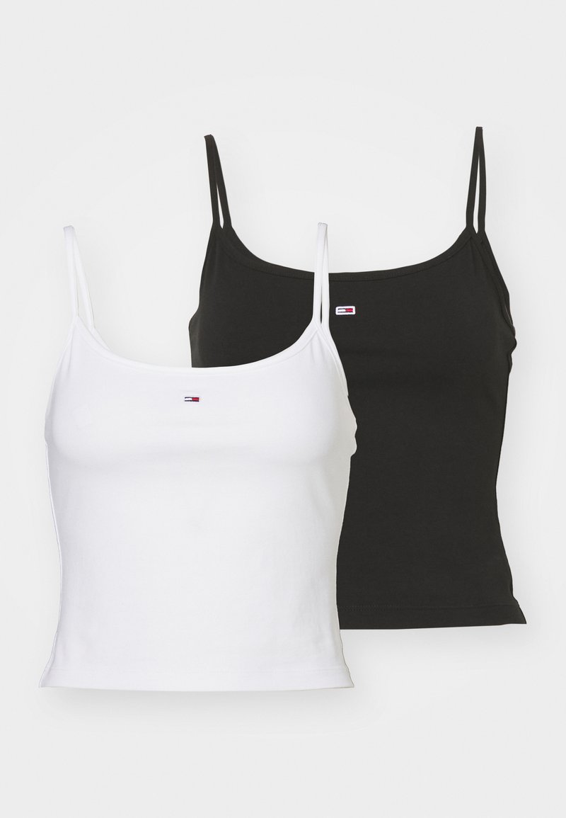Tommy Jeans 2-PACK SLIM SPAGHETTI STRAP TOPS - Top - white/black ...