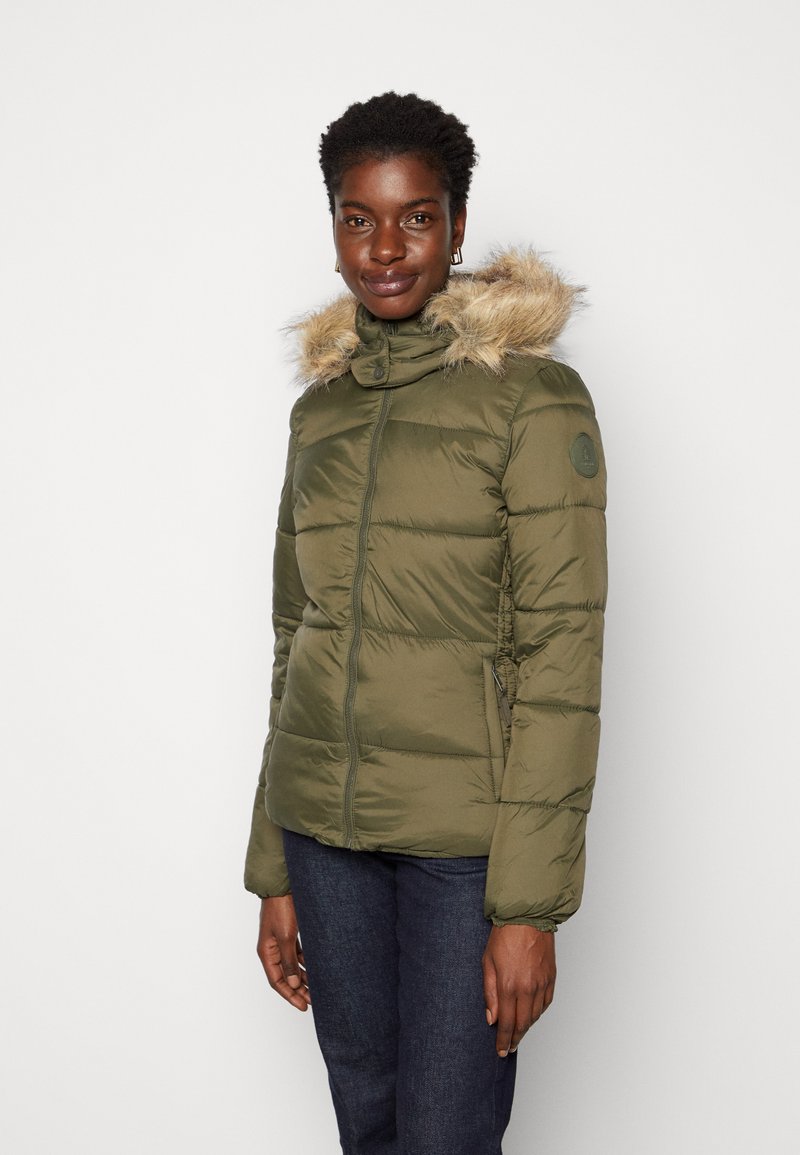 Springfield ACOLCHADA HOOD - Winter jacket - khaki - Zalando.de