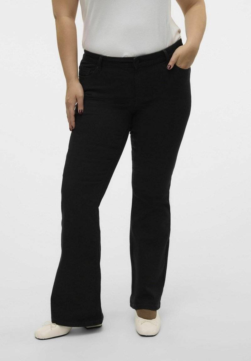 Vero Moda Curve Jean flare - black denim/denim noir - ZALANDO.FR