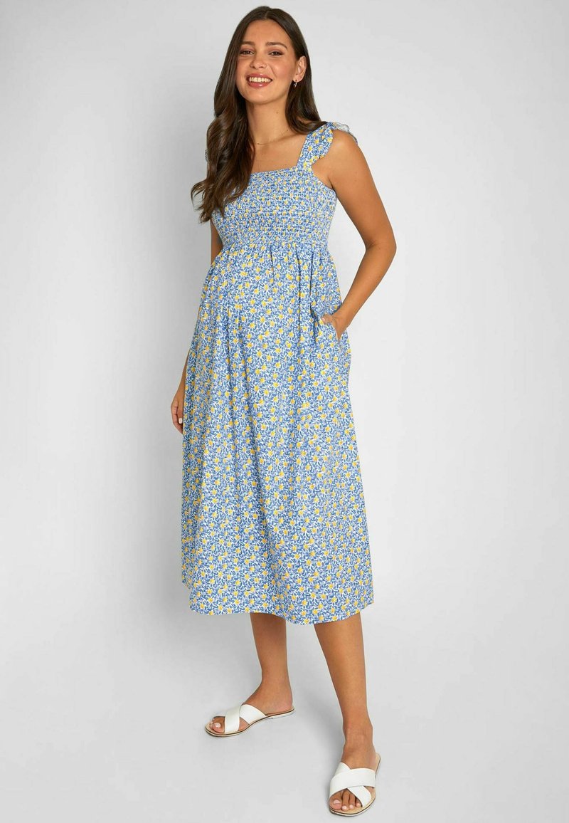 JoJo Maman Bébé Jurk - lemon bloom print/wit - Zalando.be