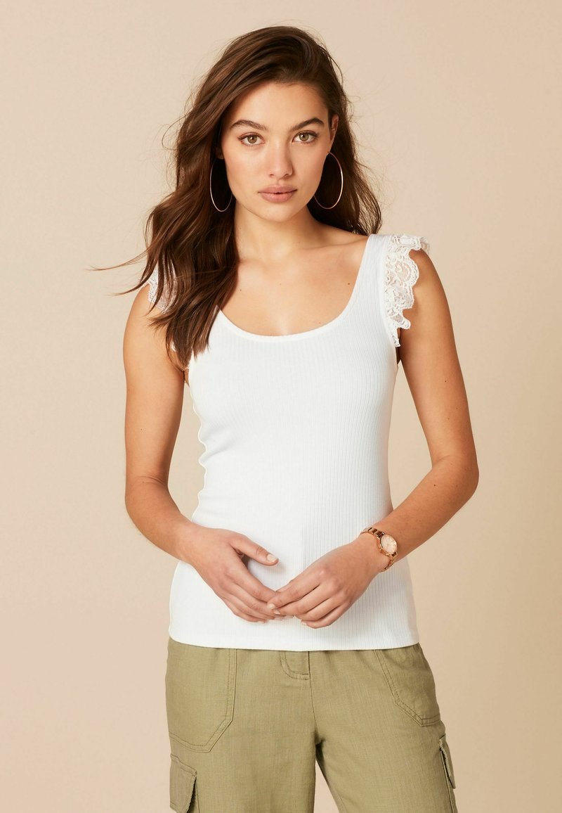 Next LACE FRILL CAMI VEST - Top - white/wit - Zalando.be