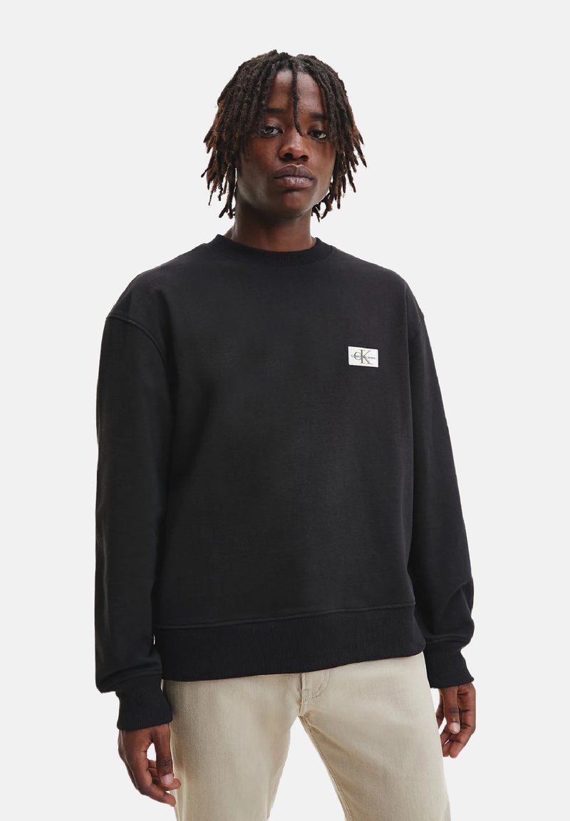 Calvin Klein Jeans SHRUNKEN BADGE - Sweatshirt - ck black/black - Zalando