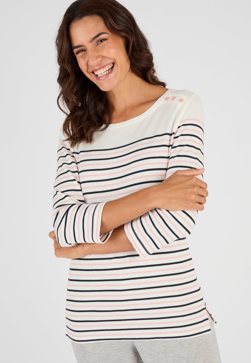 Damart RAYÉ INTERLOCK - Jumper - rayé rose marine/pink - Zalando