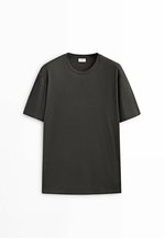 Massimo Dutti STUDIO SHORT SLEEVE - T-Shirt basic - mottled brown/braun ...