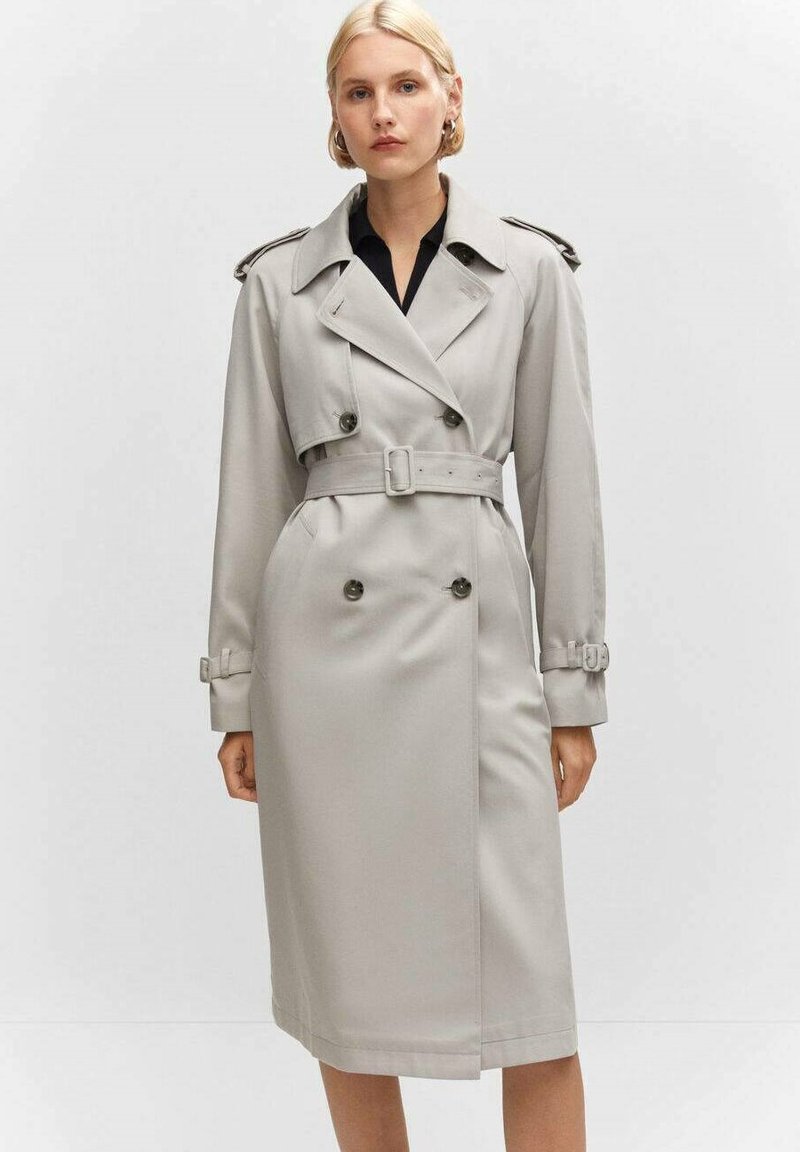 Mango FLUID - Trenchcoat - mottled light grey - Zalando.co.uk