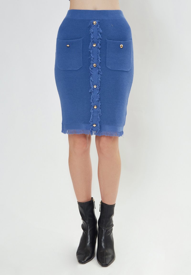 INFLUENCER Pencil skirt - denim/blue denim - Zalando.de