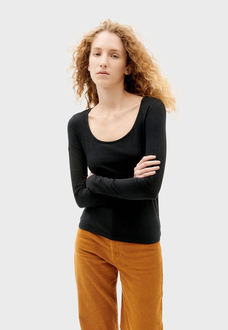 Thinking Mu CARLA - Top s dlouhým rukávem - black/černá - Zalando.cz