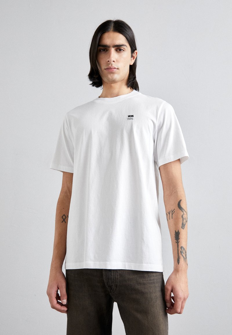 Wood Wood BOBBY DOUBLE LOGO - Basic T-shirt - white - Zalando.de