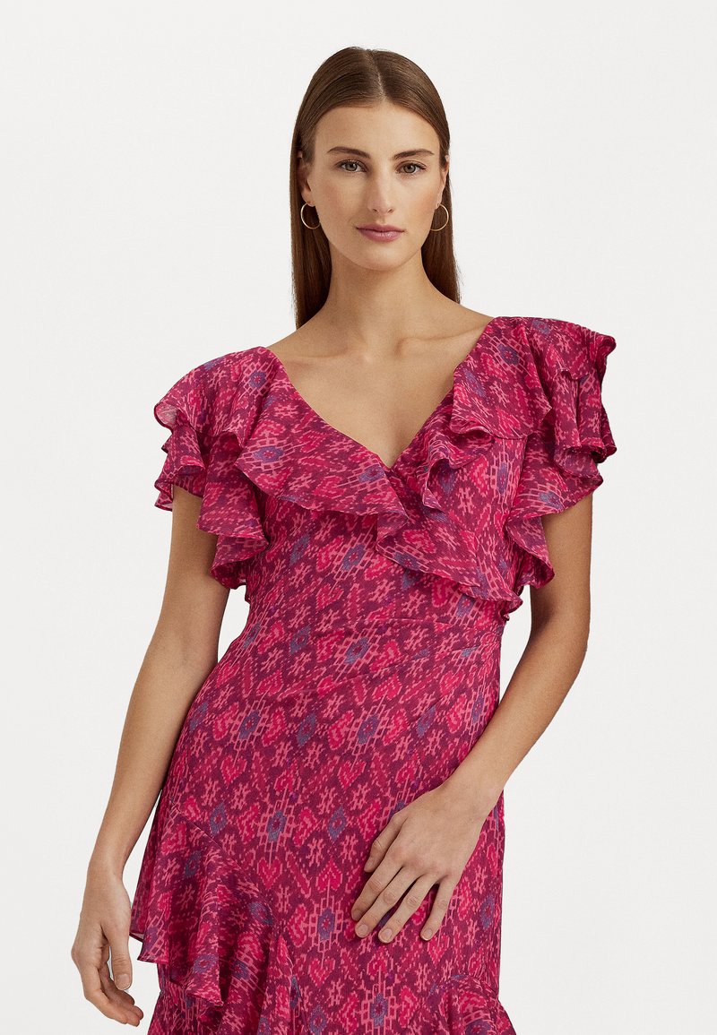 Lauren Ralph Lauren BRAHIMA SHORT SLEEVE GOWN - Maxiklänning - fuchsia ...
