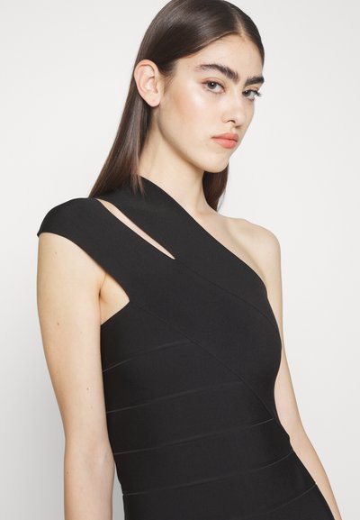 Hervé Léger ICON ONE SHOULDER MINI DRESS - Strickkleid - black/schwarz ...