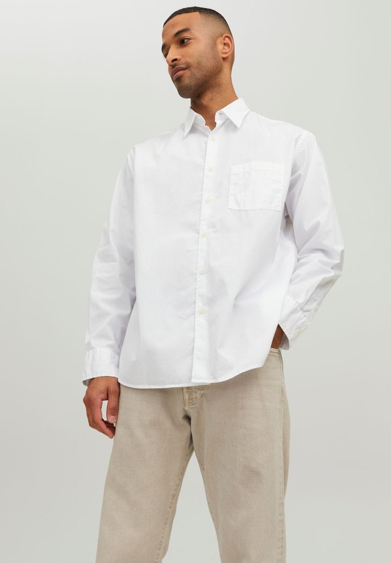 Jack & Jones UNISEX JORBILL OVERSIZE LS CBO - Shirt - bright white ...