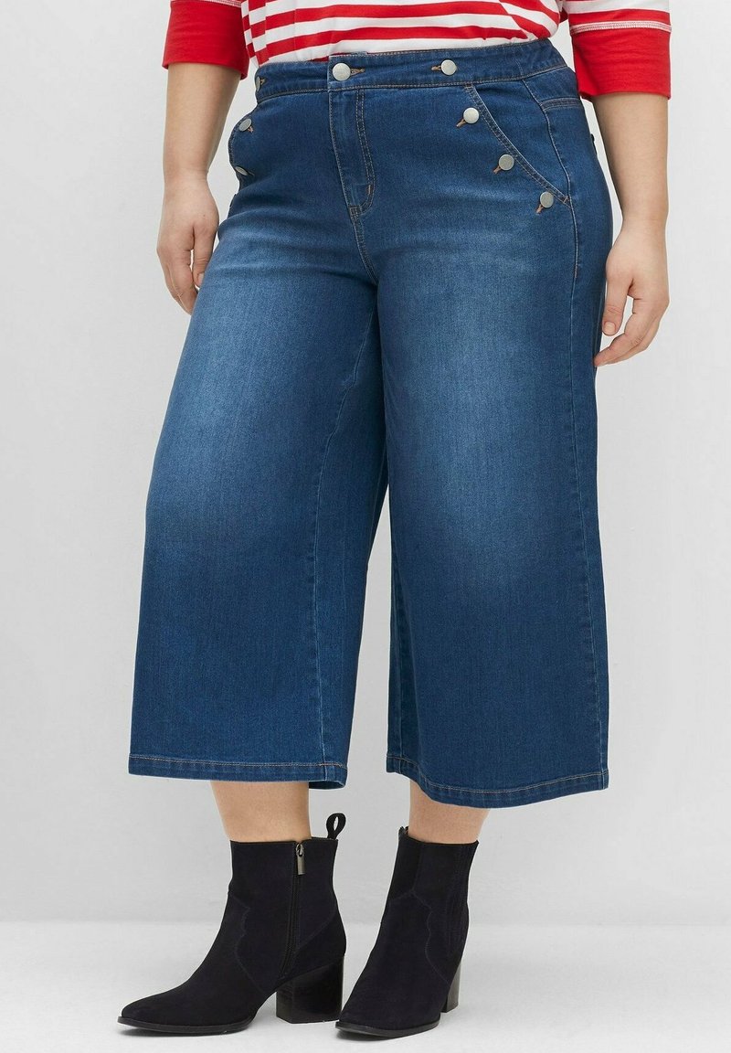 Sheego Flared Jeans - blue used denim/blue denim - Zalando.at