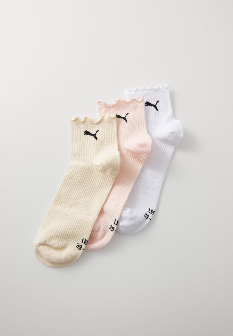 Puma WOMEN RUFFLE QUARTER 3 PACK - Socks - sand combo/sand - Zalando.co.uk