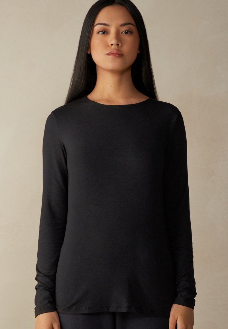 Intimissimi CREW NECK LONG SLEEVES - Top s dlouhým rukávem - black ...