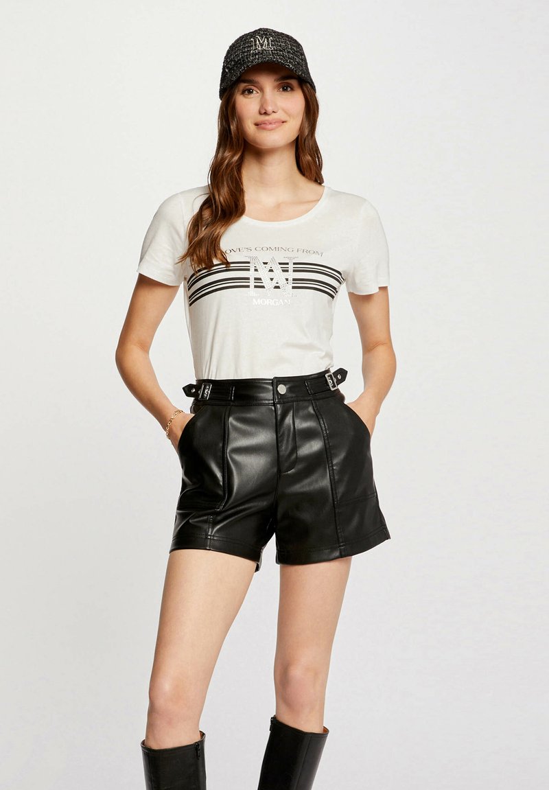 Morgan Short Sleeved T Shirt Imprimé Ecru Blanc Zalando Be