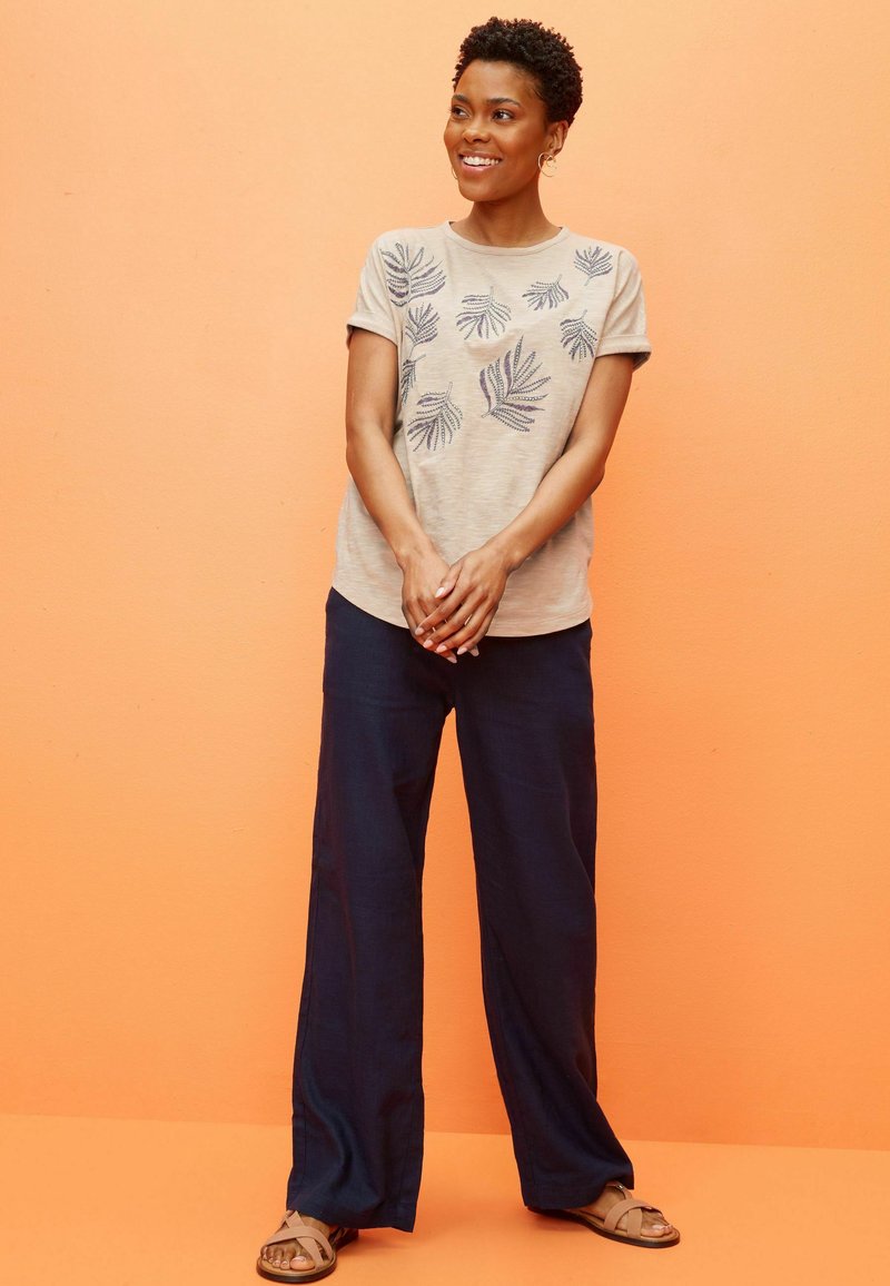 Next Crew Neck Short Sleeve T Shirt Nyomott Mintás Póló Nude