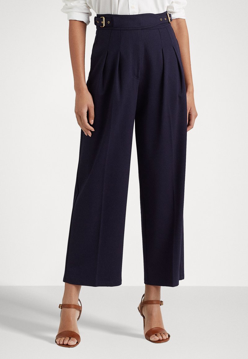 Lauren Ralph Lauren ZATTARY CROPPED PLEATED - Bukse - navy/mørkeblå ...