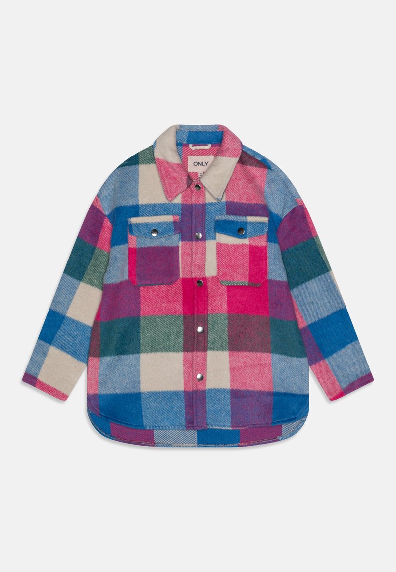 Kids ONLY KOGMACI CHECK SHACKET - Overgangsjakke - moonbeam/campanula ...