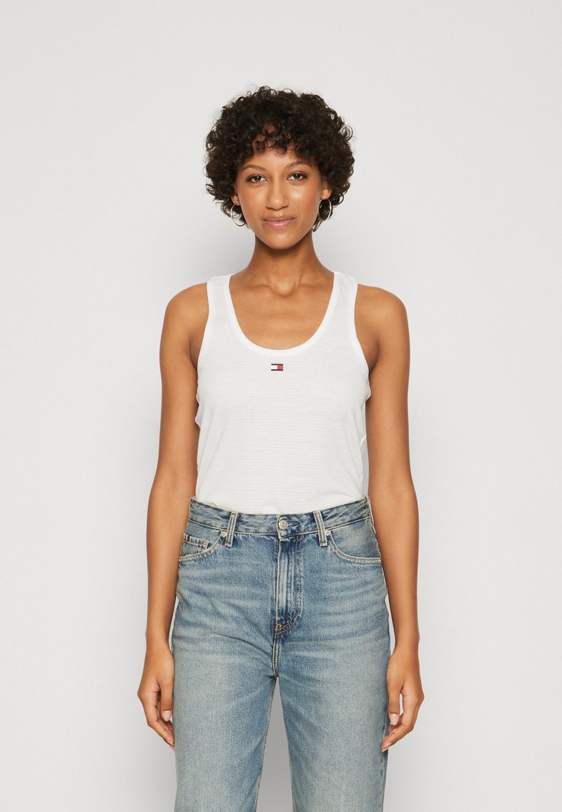 Tommy Hilfiger FLAG TANK - Top - optic white/white - Zalando.co.uk