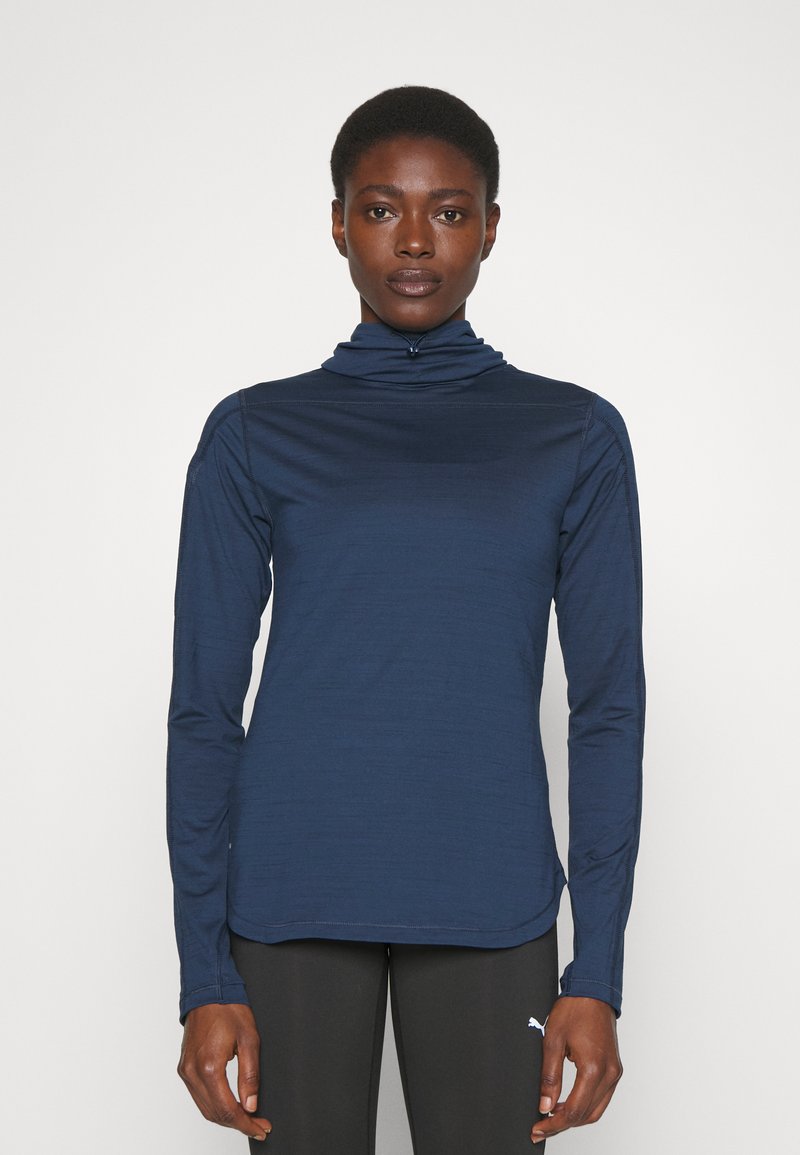 Puma RUN CLOUDSPUN HIGH NECK - Tops ar garām piedurknēm - marine blue ...