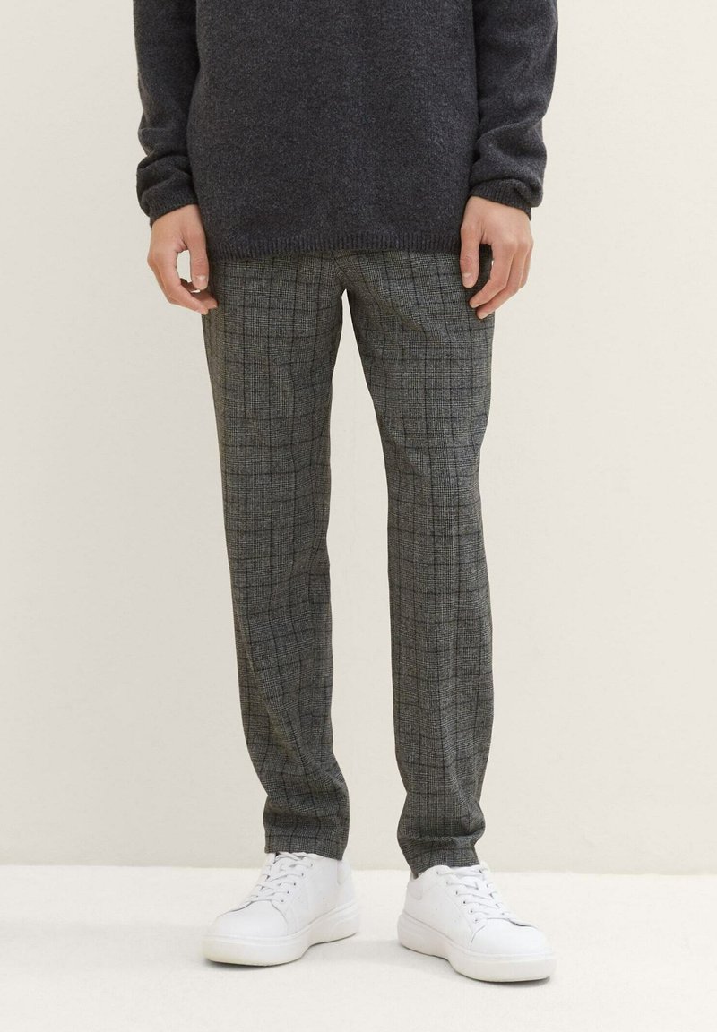 TOM TAILOR DENIM Broek - black grindle check/zwart - Zalando.be