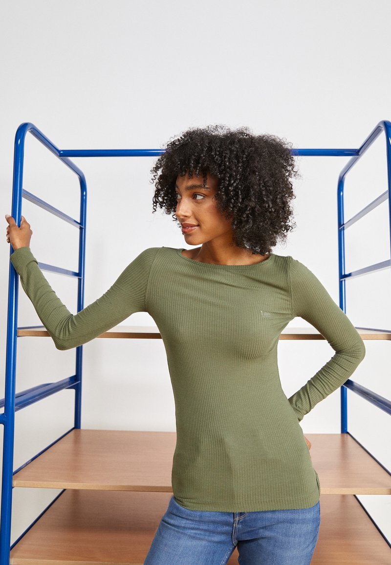 Lee LS BOAT NECK TEE - Langarmshirt - olive grove/oliv - Zalando.de