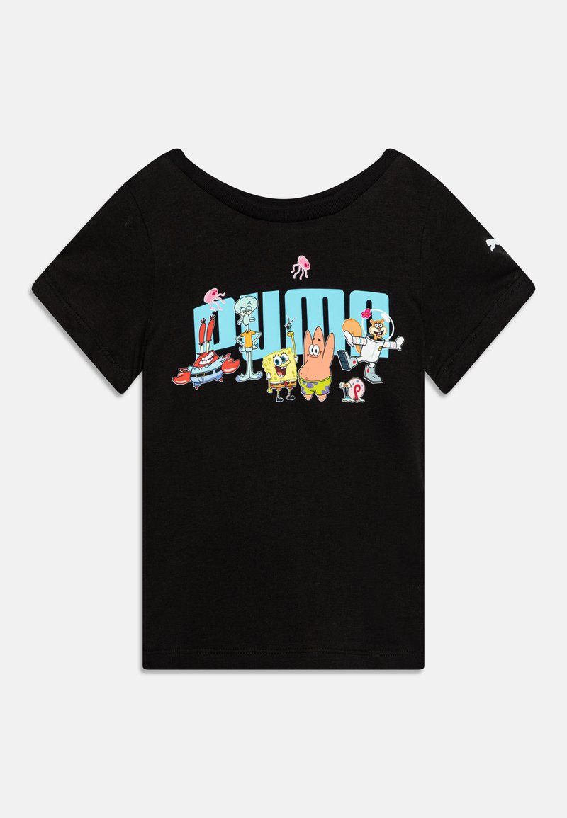 Puma SPONGEBOB LOGO TEE UNISEX - Triko s potiskem - black/černá ...