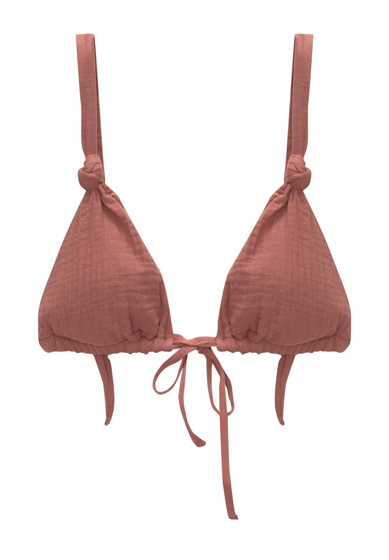 Pullandbear Textured Triangle Bikini Top Light Pink Rosa Zalando At
