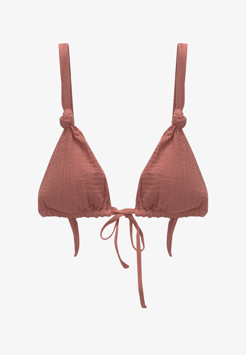 Pullandbear Textured Triangle Bikini Top Light Pink Rosa Zalando At
