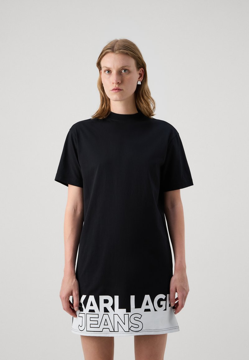 Karl Lagerfeld Jeans REGULAR LOGO TEE DRESS - Jersey dress - black ...