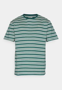 Denim Project FINE STRIPE BOXY TEE - Print T-shirt - june bug/dark ...