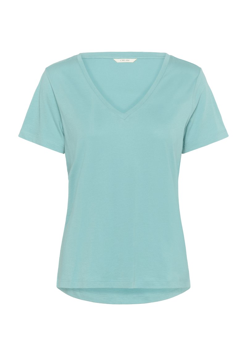 Cream CRNAIA DEEP V-NECK - T-Shirt basic - aquarelle/türkis - Zalando