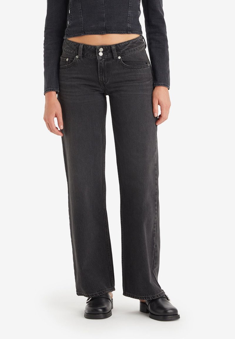 Levi's® SUPERLOW - Wijde jeans - mic dropped/zwart denim/blackdenim ...