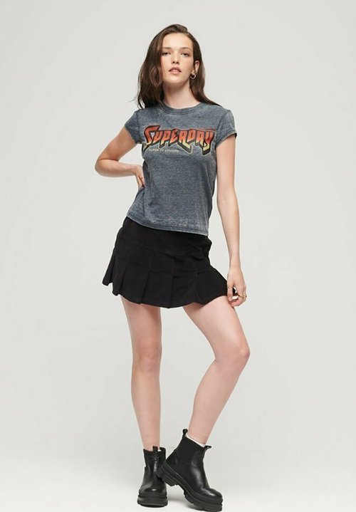 Superdry SUPERDRY TATTOO SCRIPT GRAPHIC - T-Shirt print - jet black ...