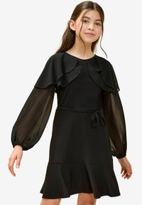 Lipsy REGULAR FIT - LAYERED FLUTTER LONG SLEEVE - Freizeitkleid - black ...