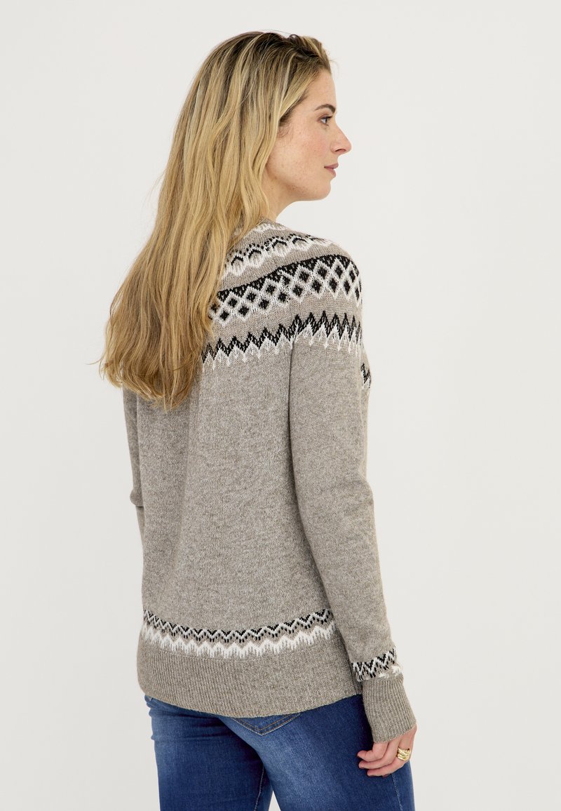 Cellbes of Sweden JACQUARD - Strickjacke - beige patterned/sand ...