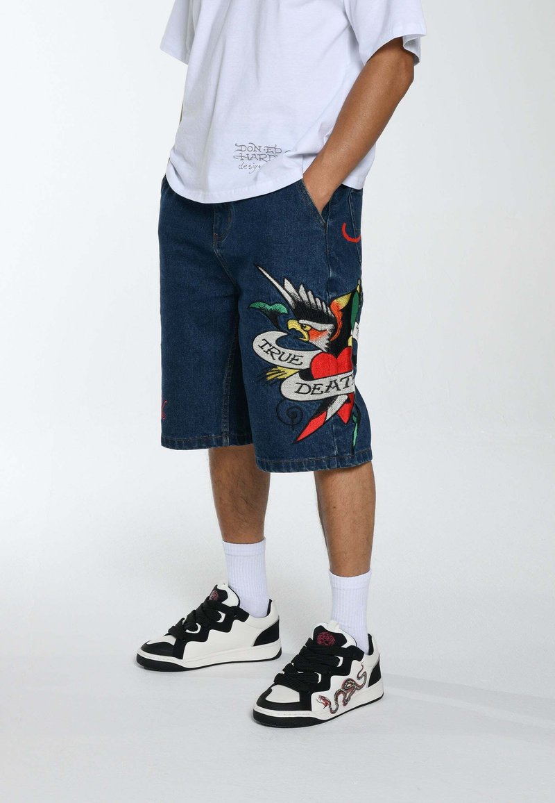 Ed Hardy TRUE TILL DEATH - Denimshorts - indigo/bluedenim - Zalando.dk