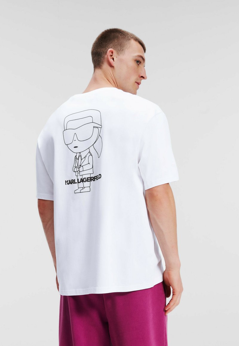 KARL LAGERFELD OVERSIZED IKON OUTLINE - Print T-shirt - white - Zalando